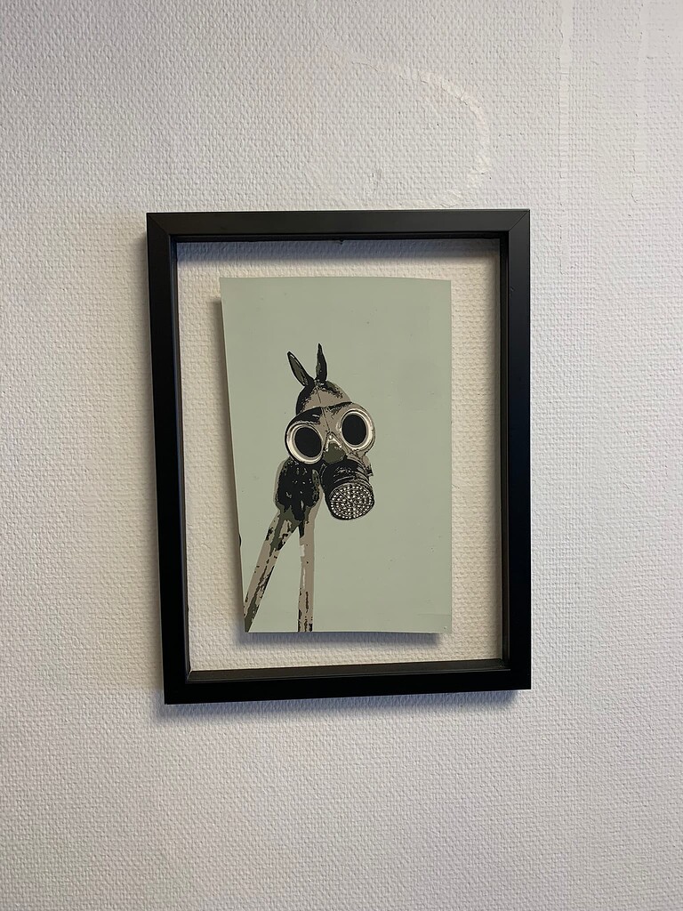 JOY - testskisse på hardt papir innrammet med dobbel UVAR70 glass ...